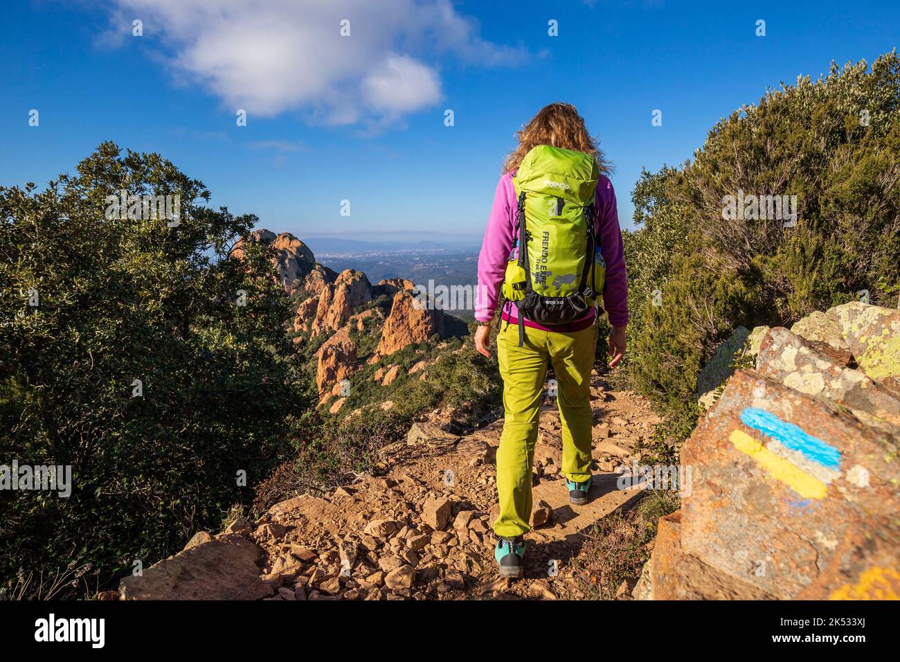 France, Var, Agay town of Saint-Raphaël, Esterel massif, Cap Roux hike ...