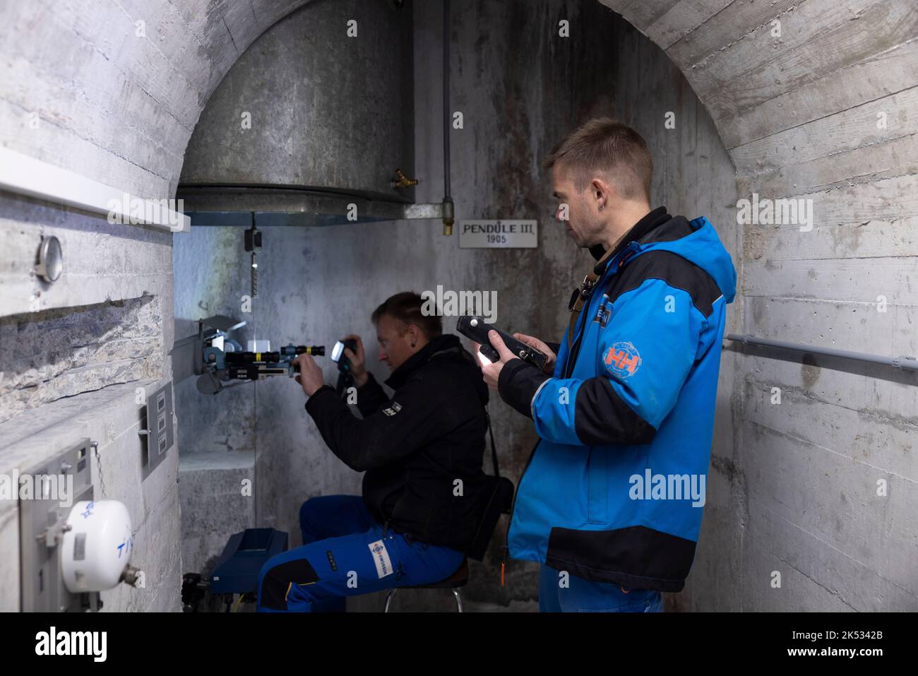 Switzerland, Canton of Valais, Finhault, Emosson dam, inverted pendulum ...