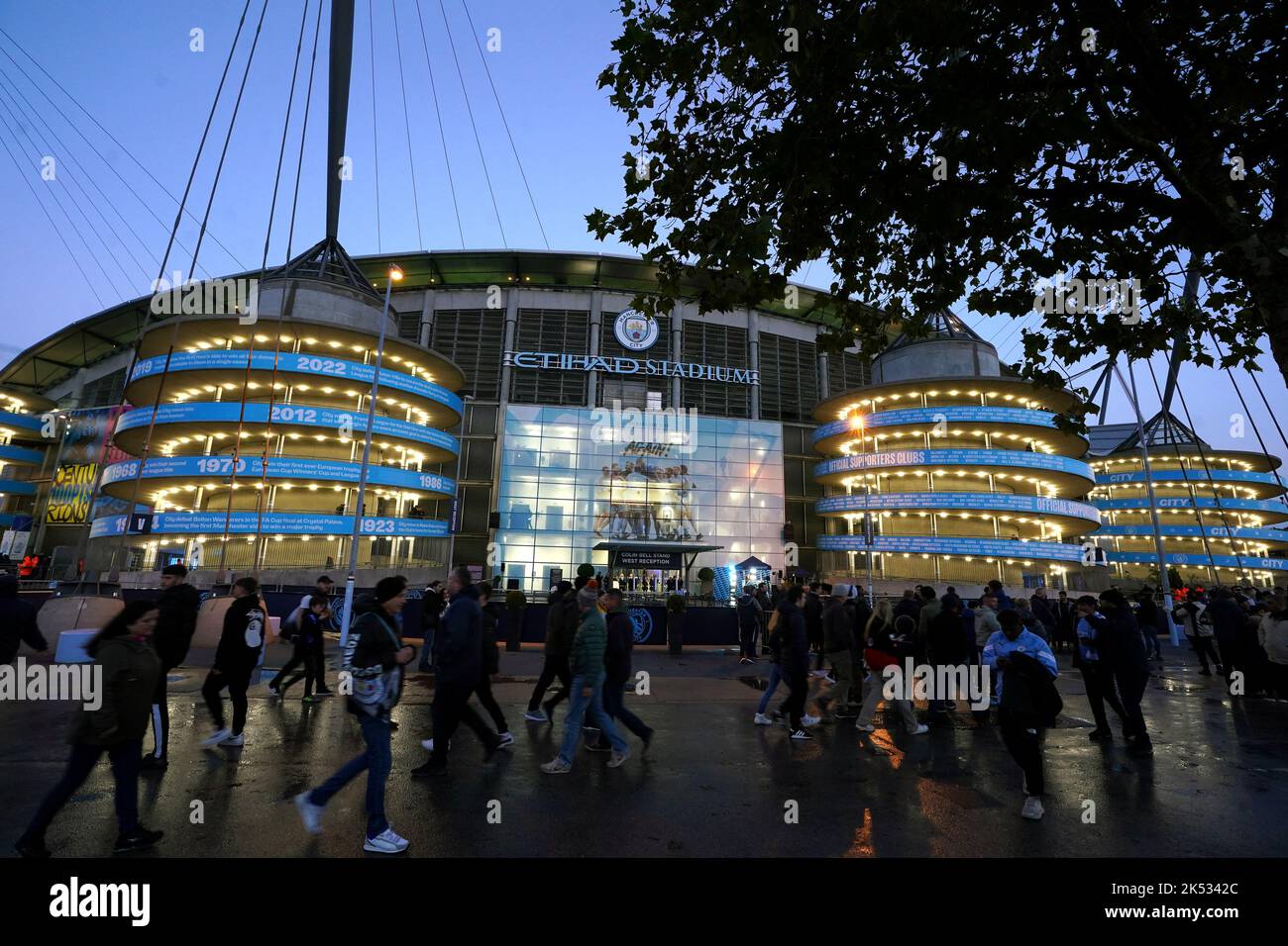 A general view outside of the Etihad Stadium, Manchester, ahead of the ...