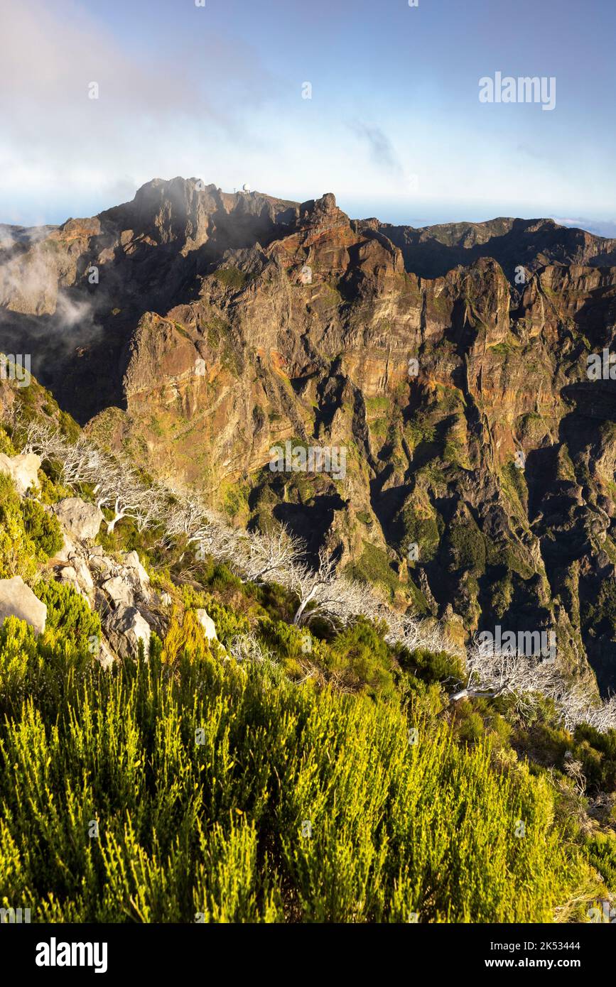Portugal, Madeira Island, summit of Pico Ruivo and seen on Pico do ...
