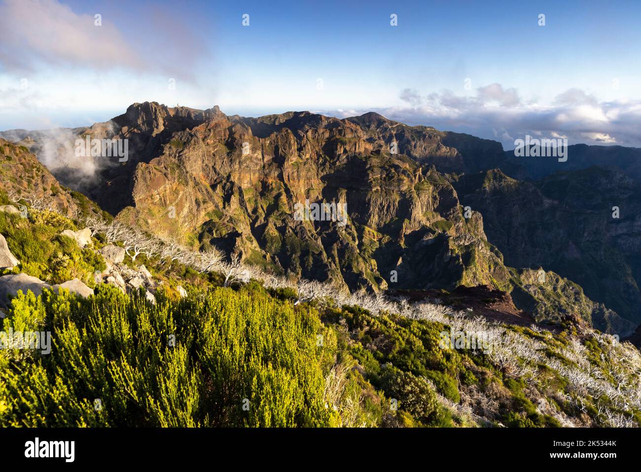 Portugal, Madeira Island, summit of Pico Ruivo and seen on Pico do ...
