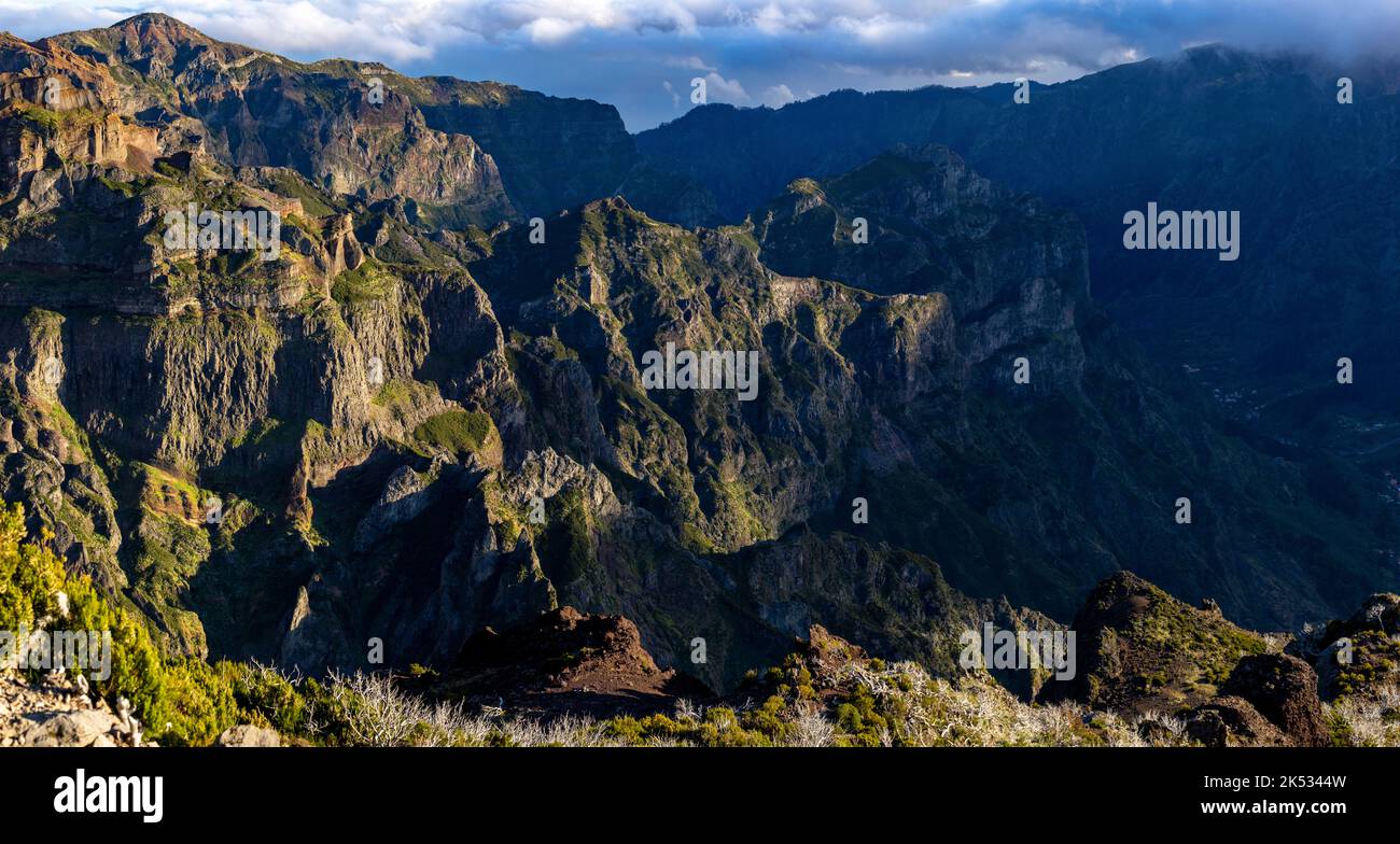 Portugal, Madeira Island, summit of Pico Ruivo and seen on Pico do ...
