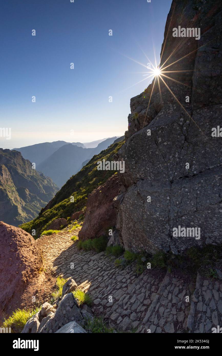 Portugal, Madeira Island, hiking on the Vereda do Arieiro between the ...