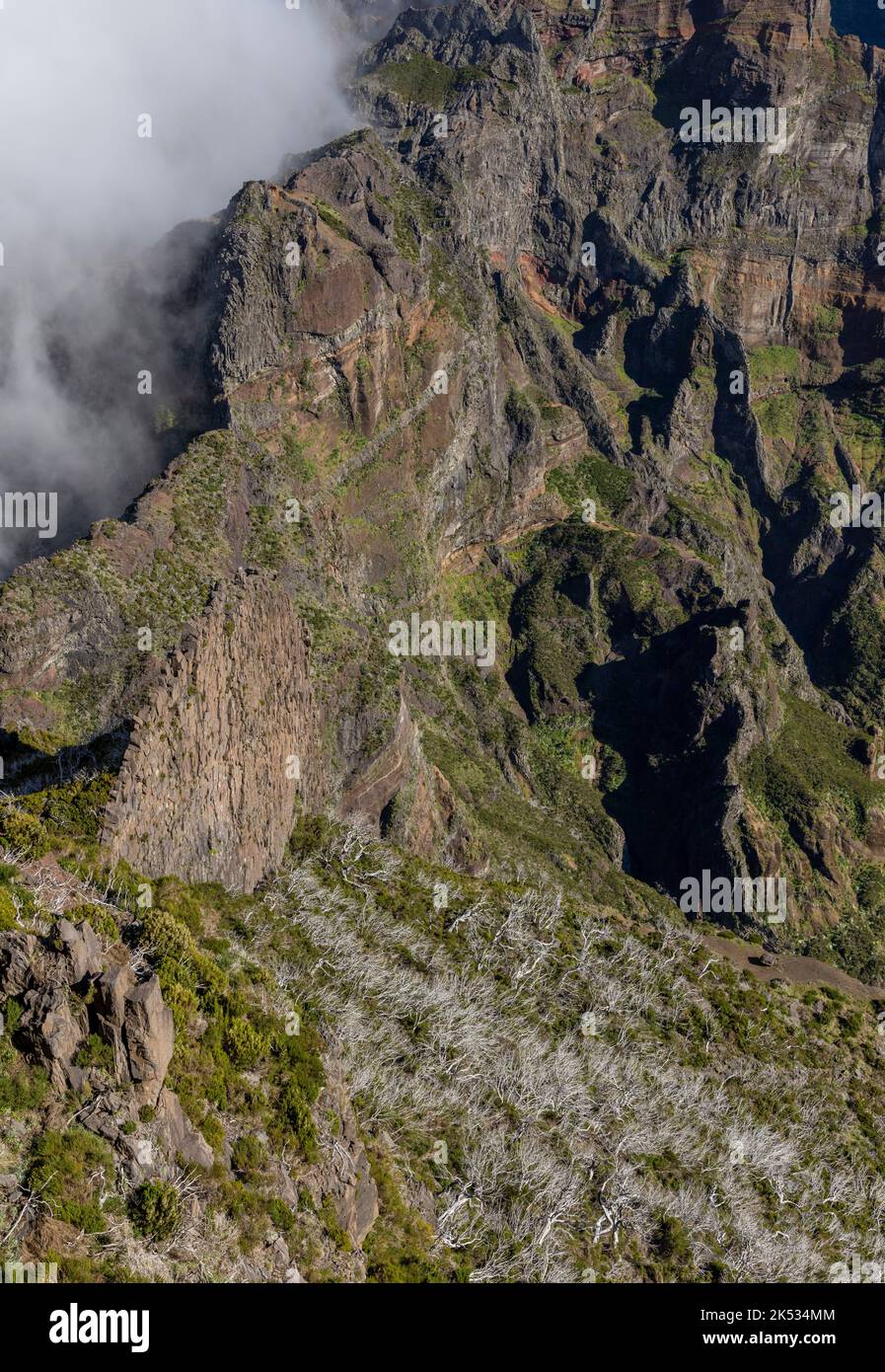 Portugal, Madeira Island, summit of Pico Ruivo and seen on Pico do ...