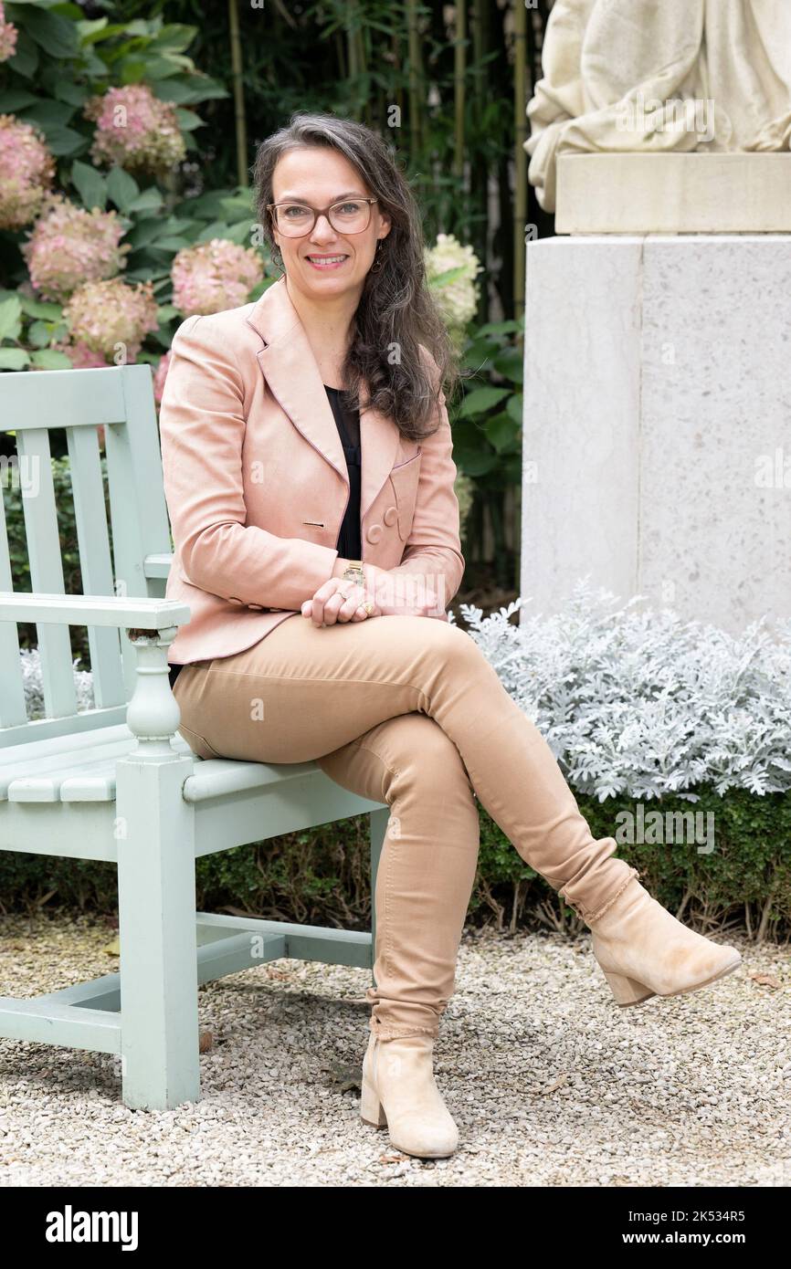 Deputy of the group MODEM, Mathilde Desjonqueres poses during a session ...