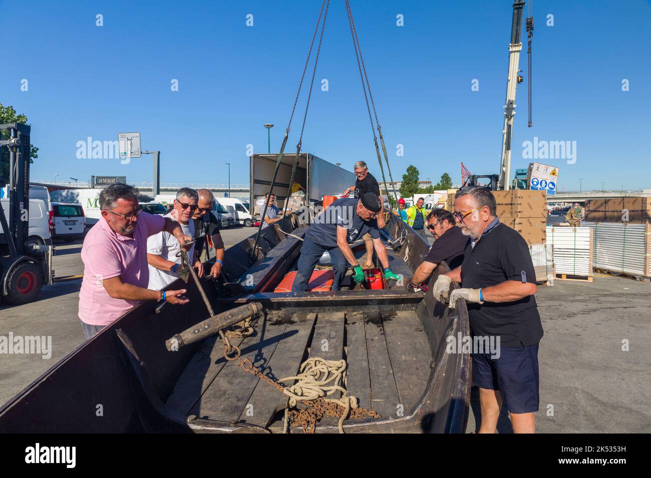 Italy, Venice, listed as World Heritage by UNESCO,sailors from the ...