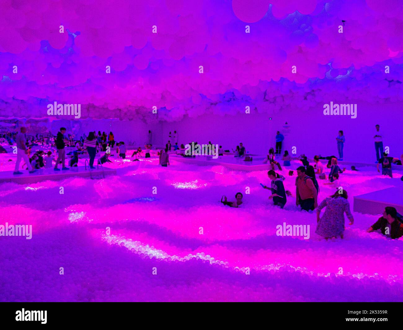 France, Paris, Halle de la Villette, Pop Air balloon exhibition Stock ...