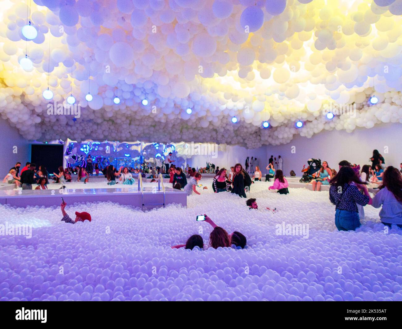 France, Paris, Halle de la Villette, Pop Air balloon exhibition Stock ...