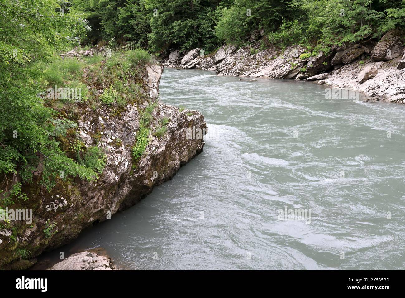 Details of Belaya river in granite gorge, Adygea Stock Photo - Alamy