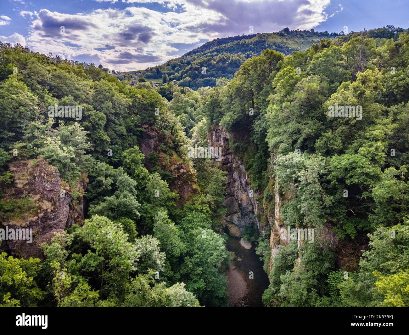 France, Cantal, Vic sur Cere, Thiezac, Pas de Cere site, Cere gorges ...