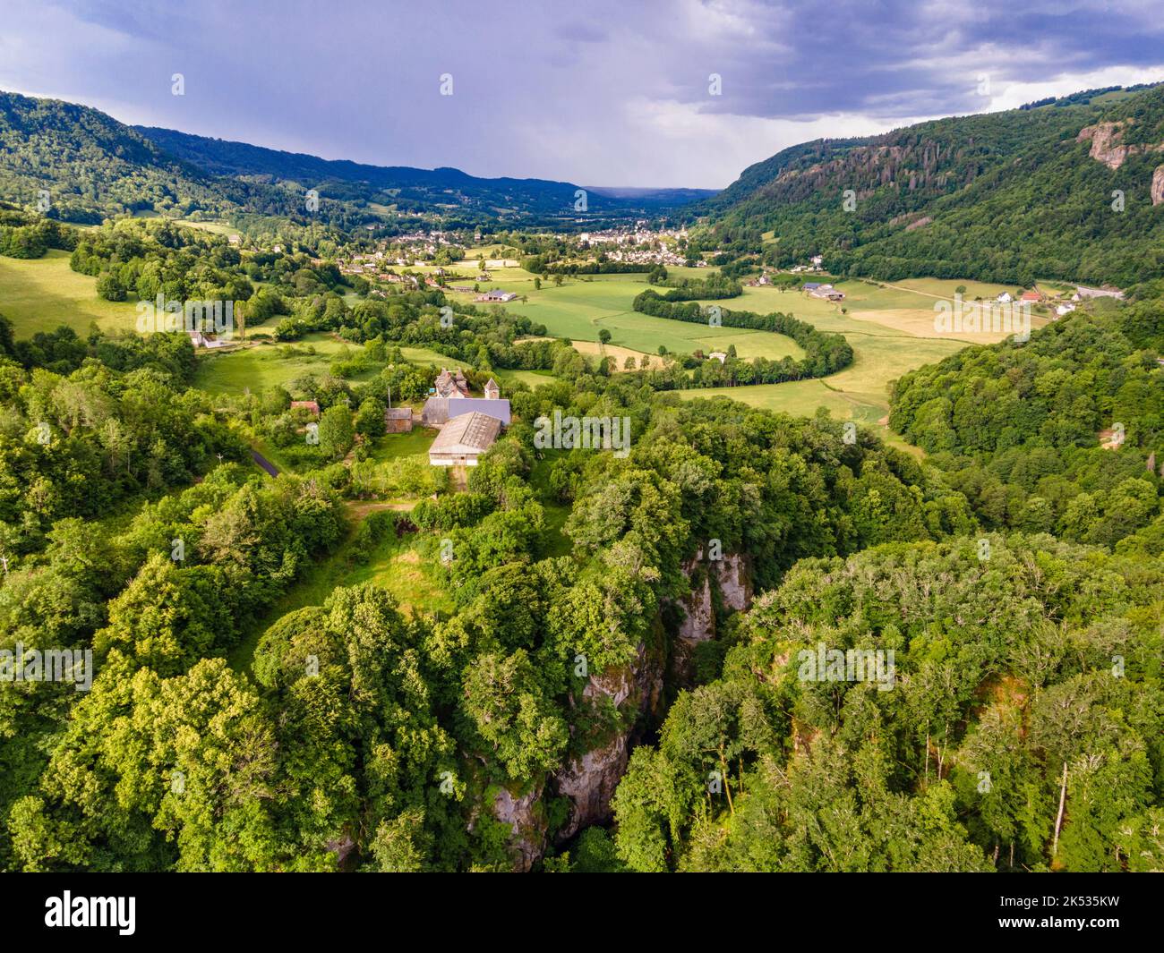 France, Cantal, Vic sur Cere, Thiezac, Pas de Cere site, Cere gorges ...