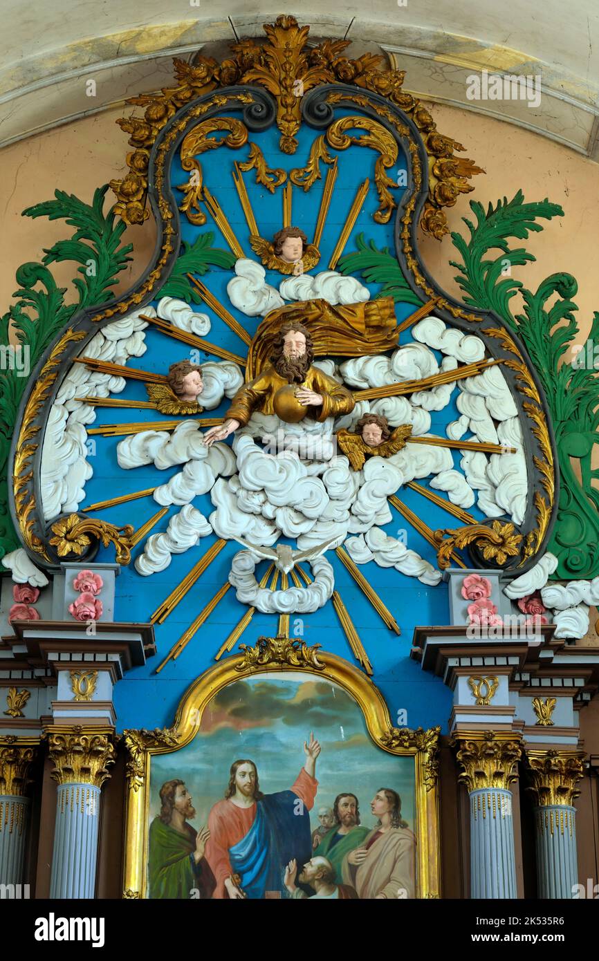 France, Doubs, Hyevre Paroisse, Saint Pierre church dated 1750, choir ...
