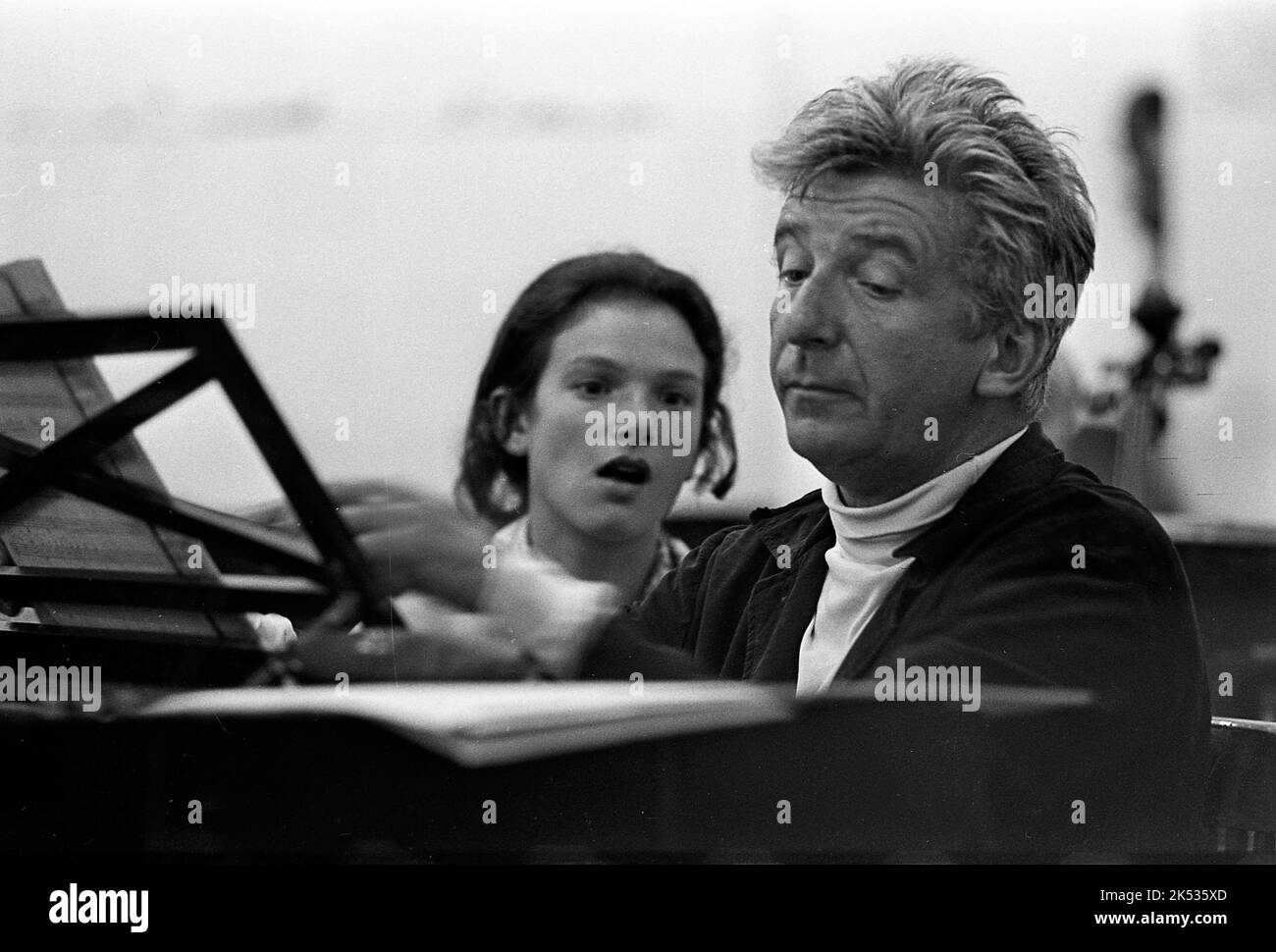 Peter Maag, Swiss orchestra conductor, rehearsing at the Teatro Colon ...