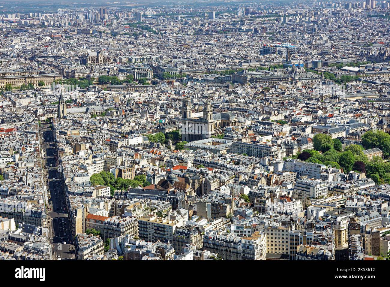 France, Paris, elevated view of Paris from the Panoramic Observatory of the Montparnasse Tower ...