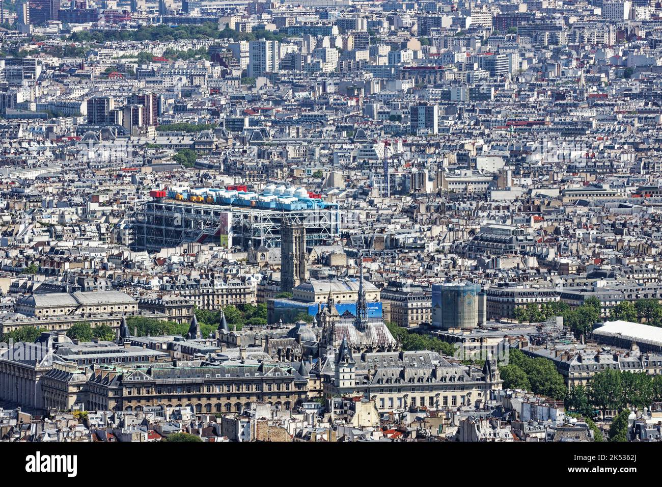 France, Paris, view from above of Paris from the Panoramic Observatory ...