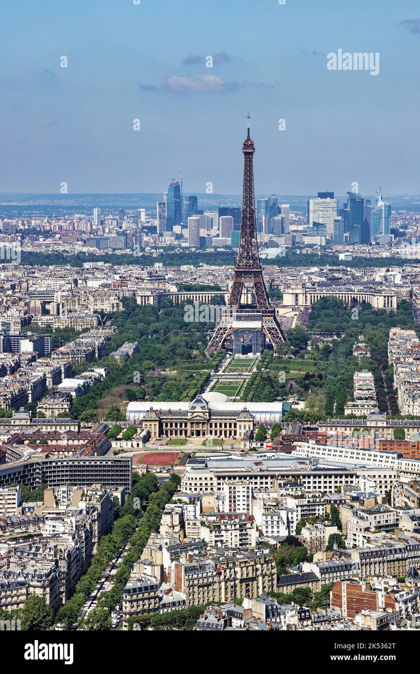 France, Paris, high view of Paris from the Panoramic Observatory of the ...