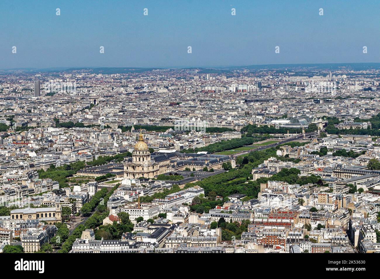 France, Paris, view from above of Paris from the Panoramic Observatory ...
