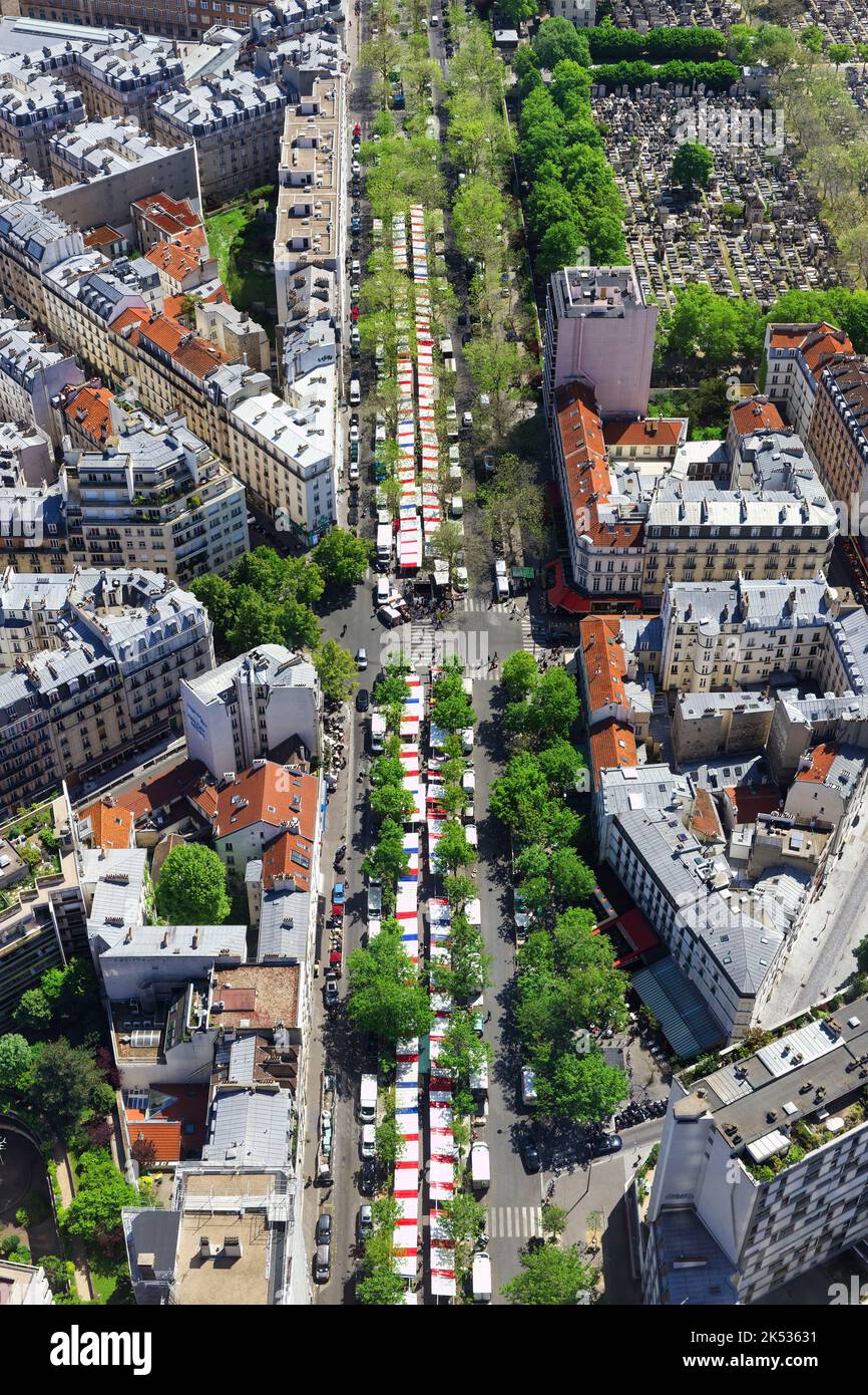 France, Paris, view from above of Paris from the Panoramic Observatory of the Montparnasse Tower ...