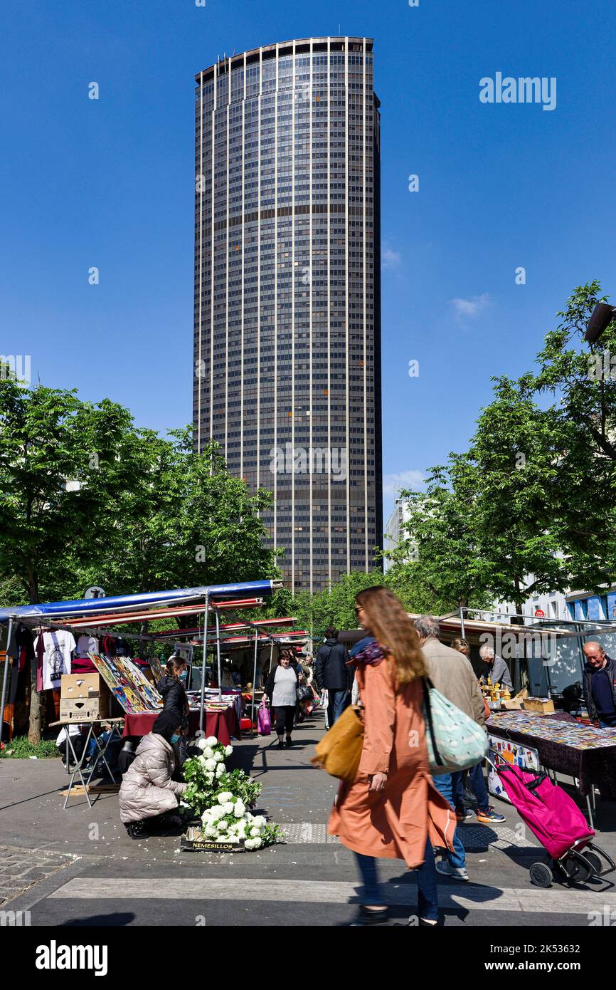 France, Paris, Place Fernand-Mourlot, Edgar-Quinet market, Parisian ...