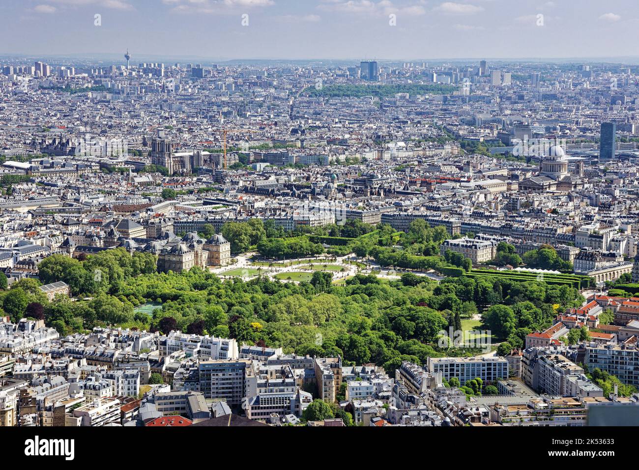 France, Paris, elevated view of Paris from the Panoramic Observatory of the Montparnasse Tower ...