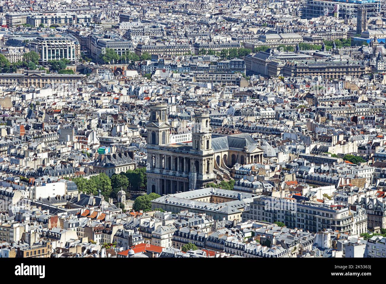 France, Paris, elevated view of Paris from the Panoramic Observatory of the Montparnasse Tower ...