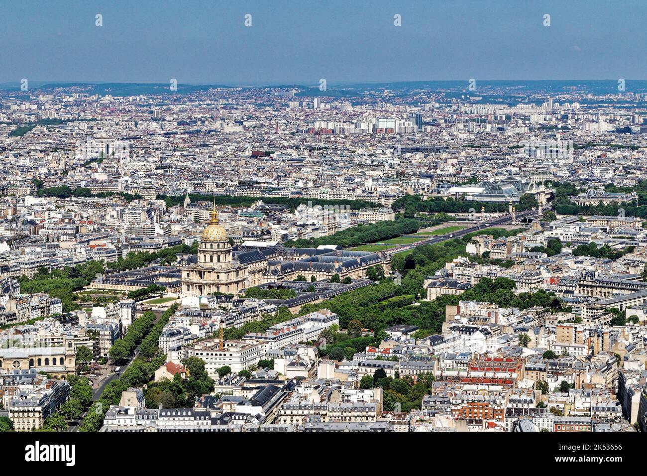 France, Paris, view from above of Paris from the Panoramic Observatory ...
