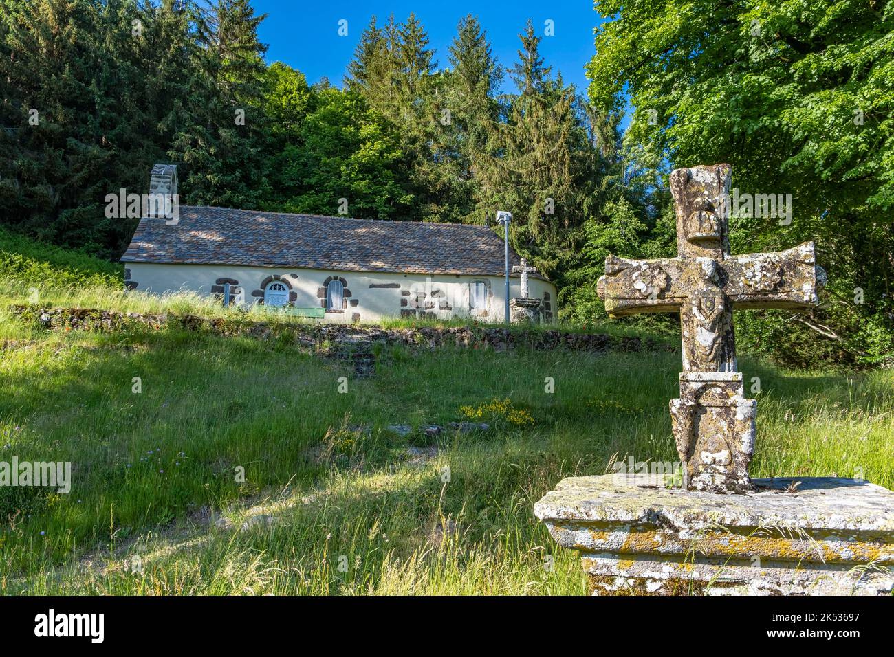 France, Cantal, Thiezac, Notre Dame de Consolation chapel, Regional ...