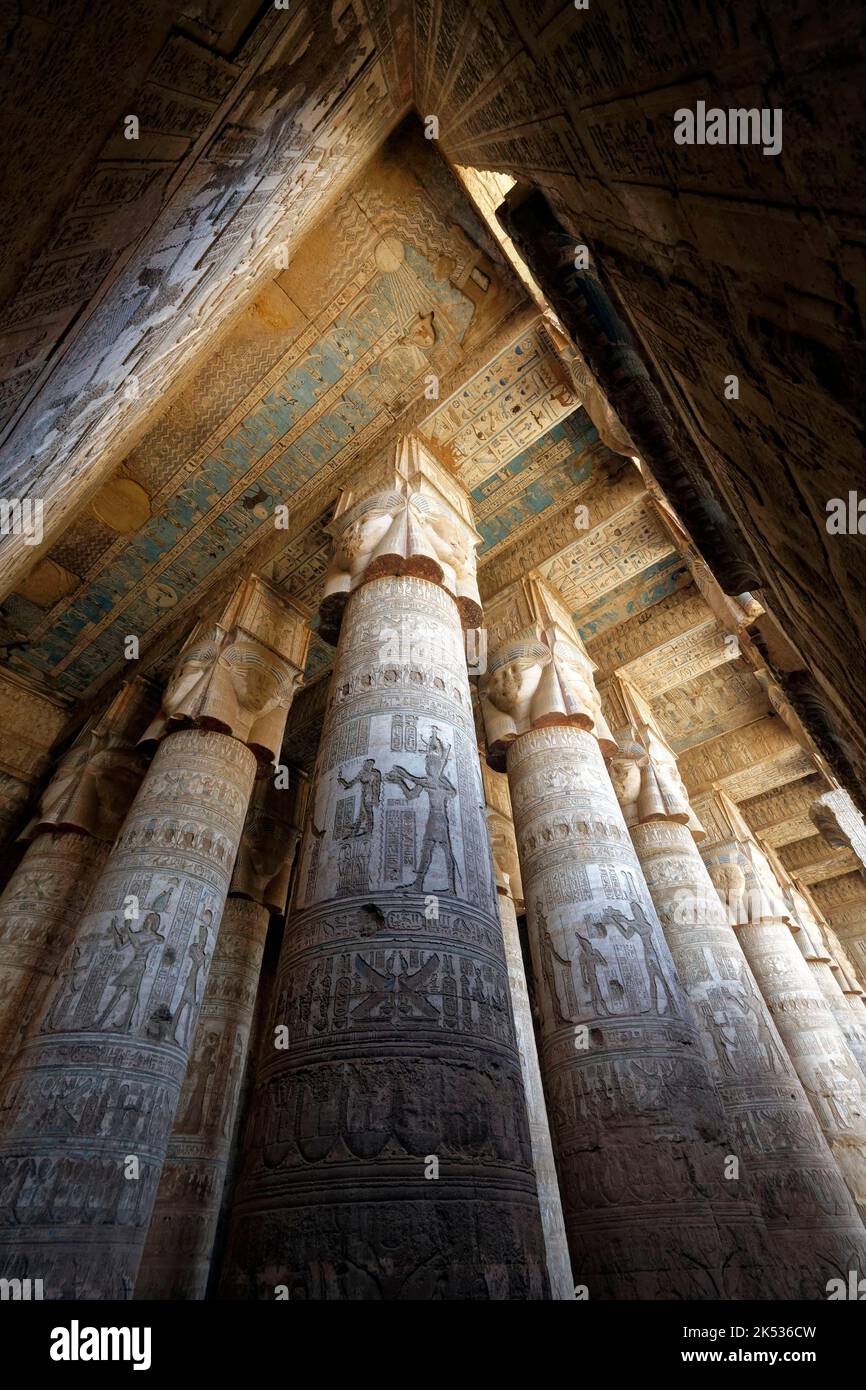 Egypt, Upper Egypt, Nile Valley, Dendara temple dedied to Goddess ...