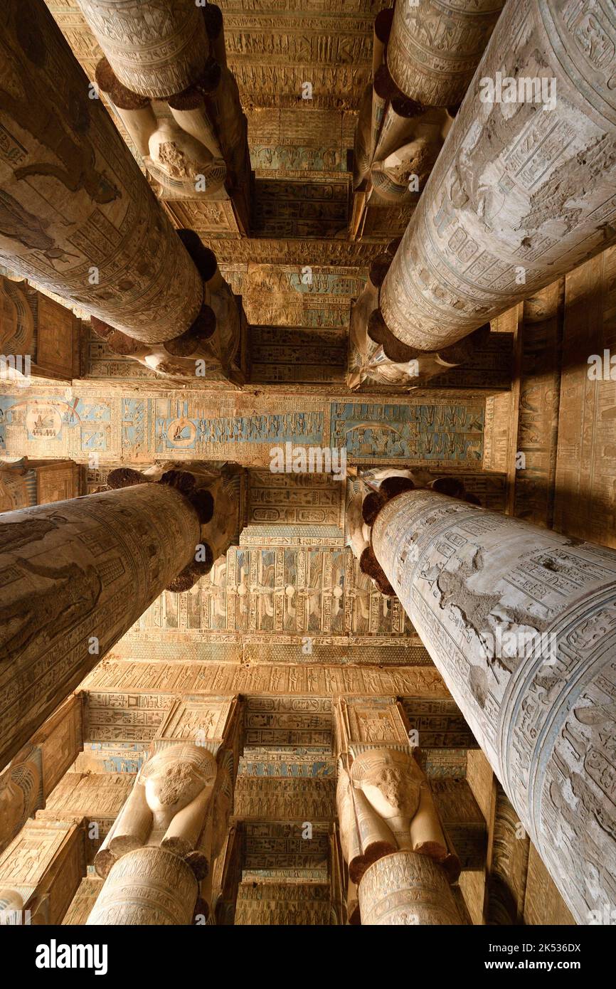 Egypt, Upper Egypt, Nile Valley, Dendara temple dedied to Goddess ...