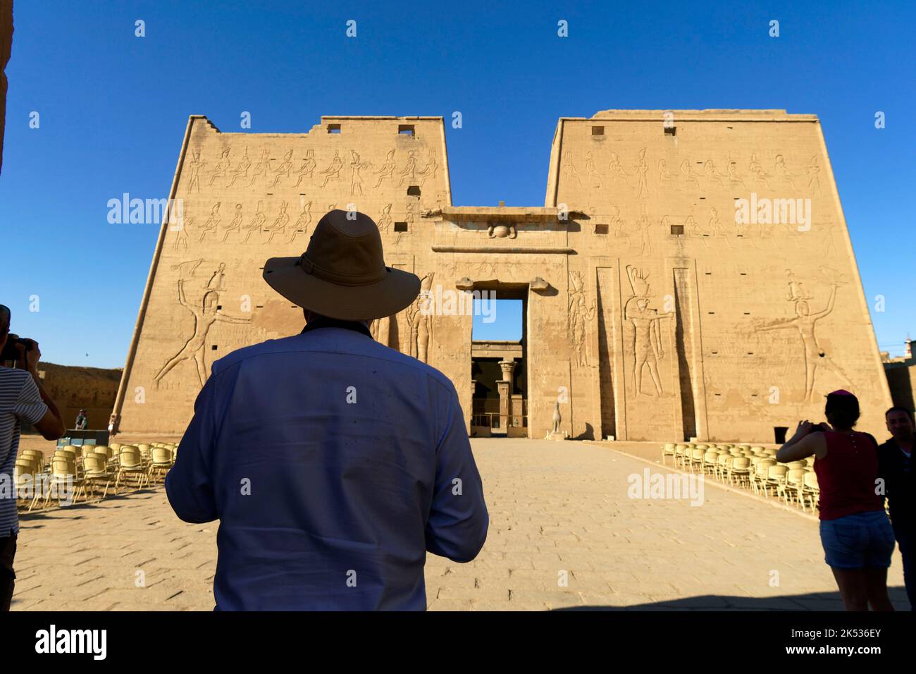 Egypt, Upper Egypt, Nile Valley, Edfu, temple dedicated to Horus God ...