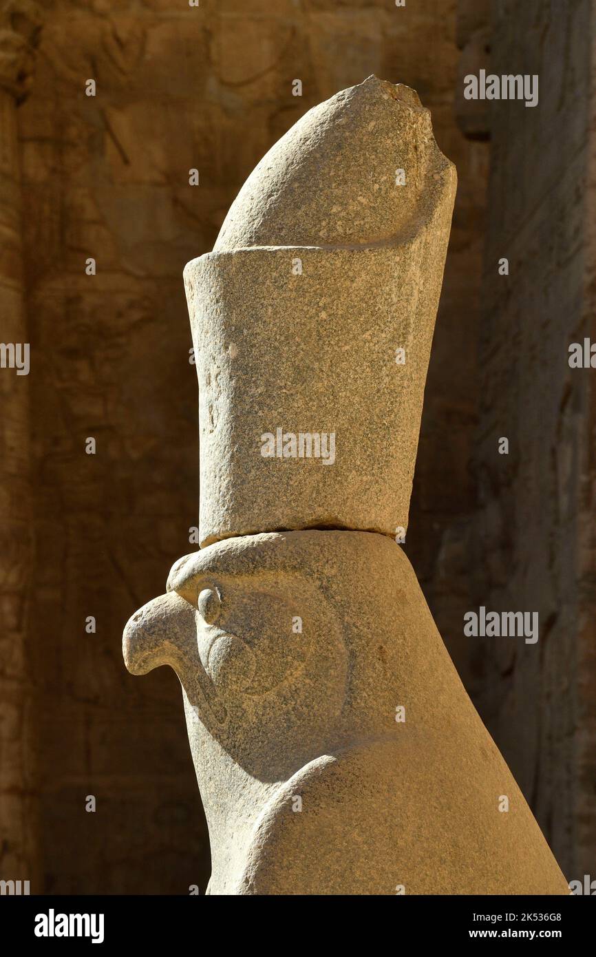 Egypt, Upper Egypt, Nile Valley, Edfu, temple dedicated to Horus God ...