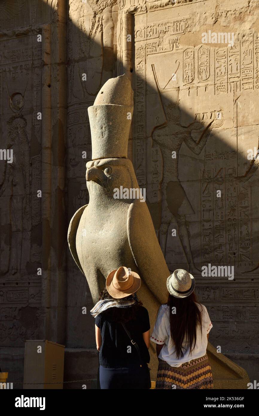 Egypt, Upper Egypt, Nile Valley, Edfu, temple dedicated to Horus God ...