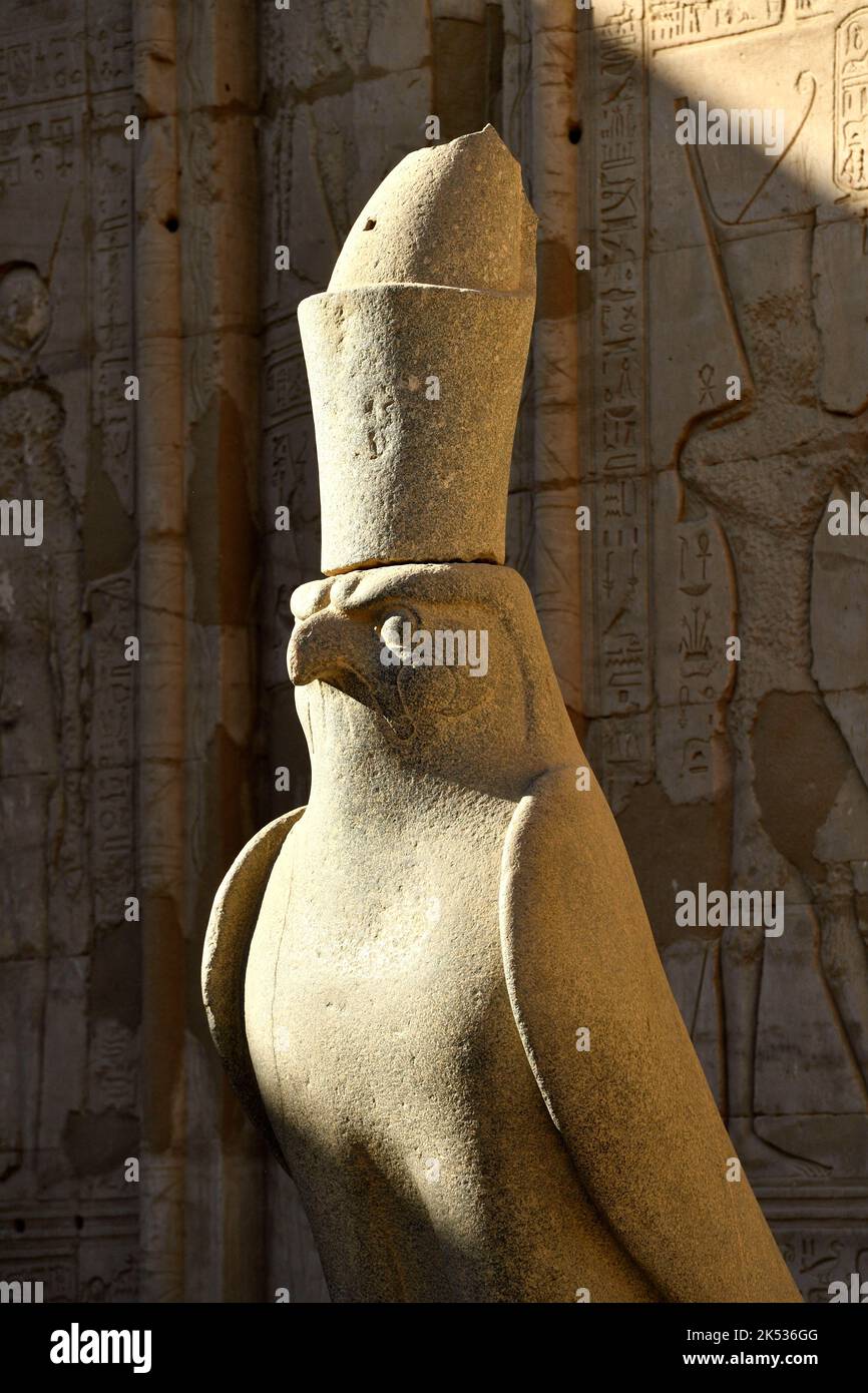 Egypt, Upper Egypt, Nile Valley, Edfu, temple dedicated to Horus God ...