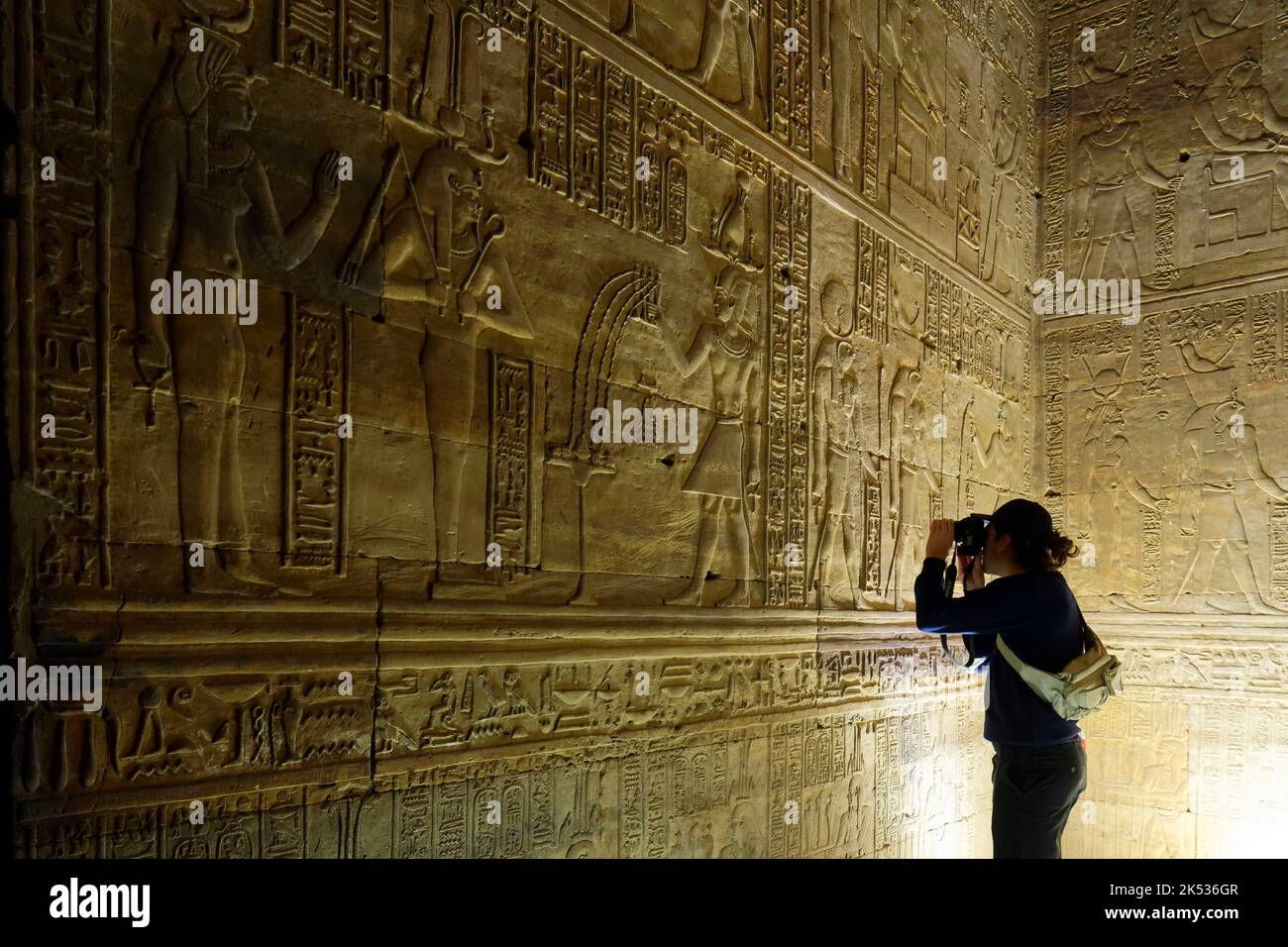 Egypt, Upper Egypt, Nile Valley, Edfu, temple dedicated to Horus God ...