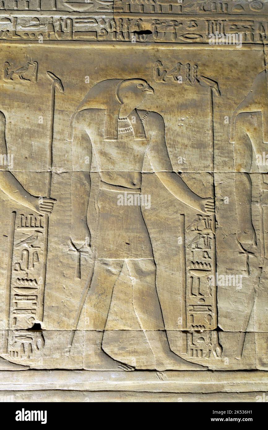 Egypt, Upper Egypt, Nile Valley, Edfu, temple dedicated to Horus God ...