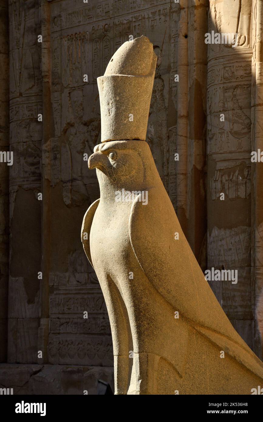 Egypt, Upper Egypt, Nile Valley, Edfu, temple dedicated to Horus God ...