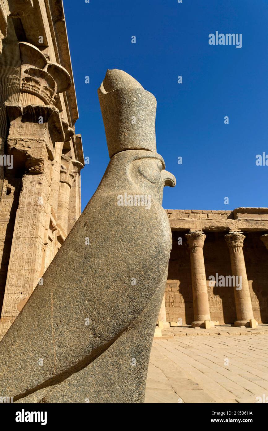 Egypt, Upper Egypt, Nile Valley, Edfu, temple dedicated to Horus God ...