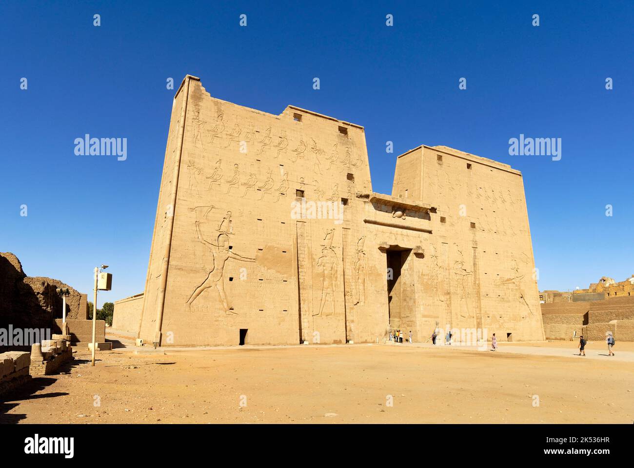 Egypt, Upper Egypt, Nile Valley, Edfu, temple dedicated to Horus God ...