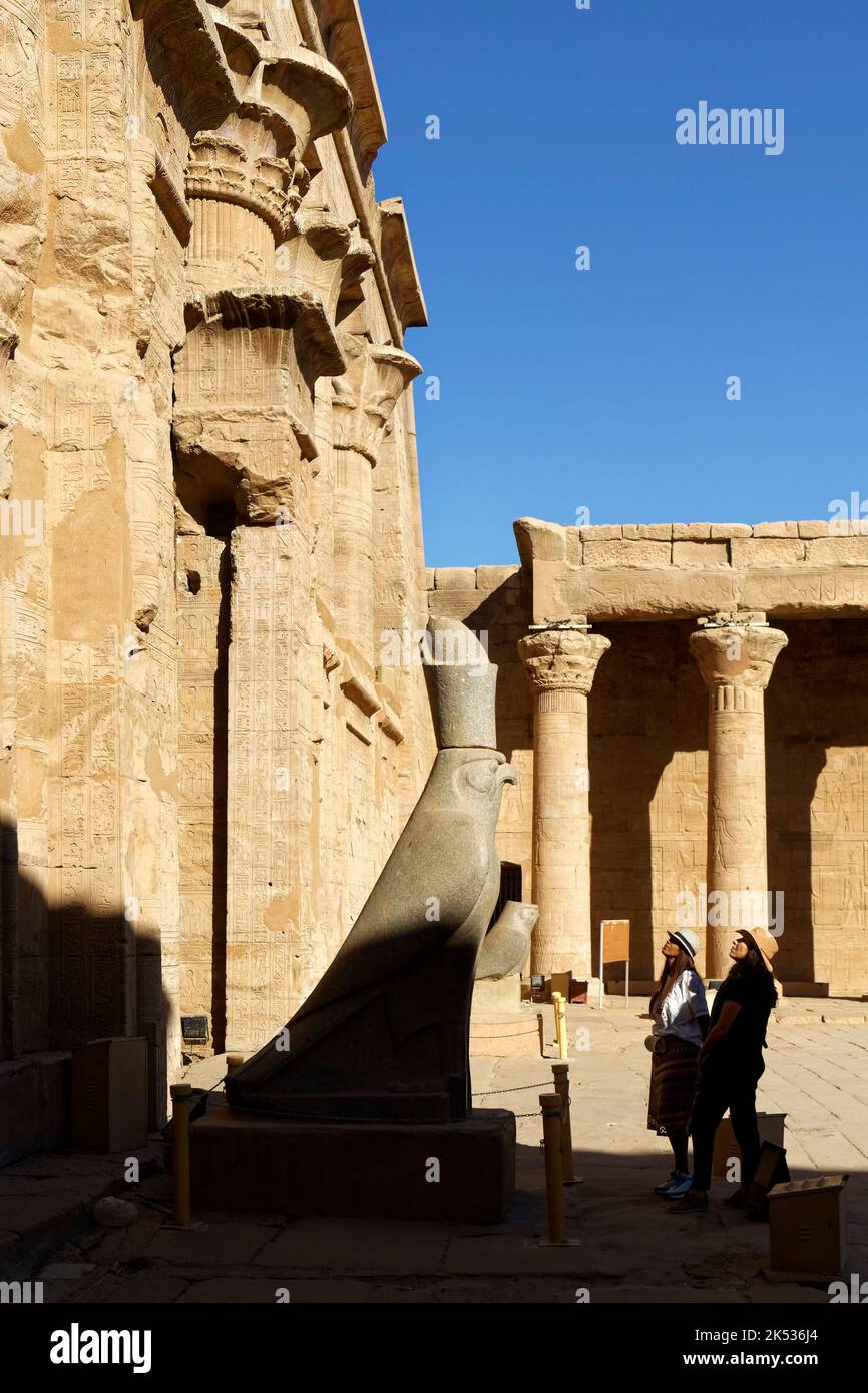 Egypt, Upper Egypt, Nile Valley, Edfu, temple dedicated to Horus God ...