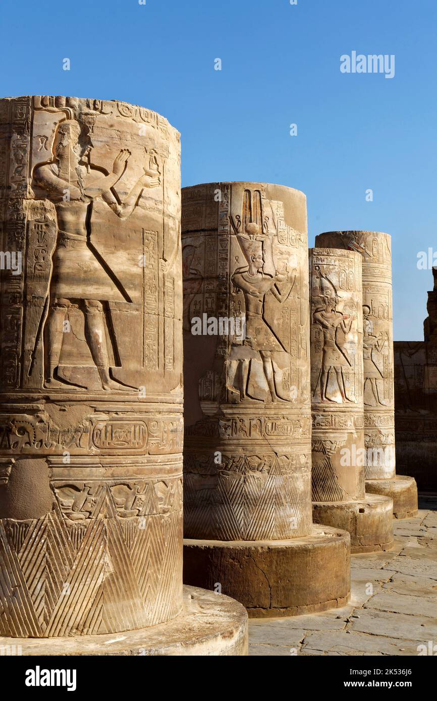 Egypt, Upper Egypt, Nile Valley, Kom Ombo, temple dedicated to the ...