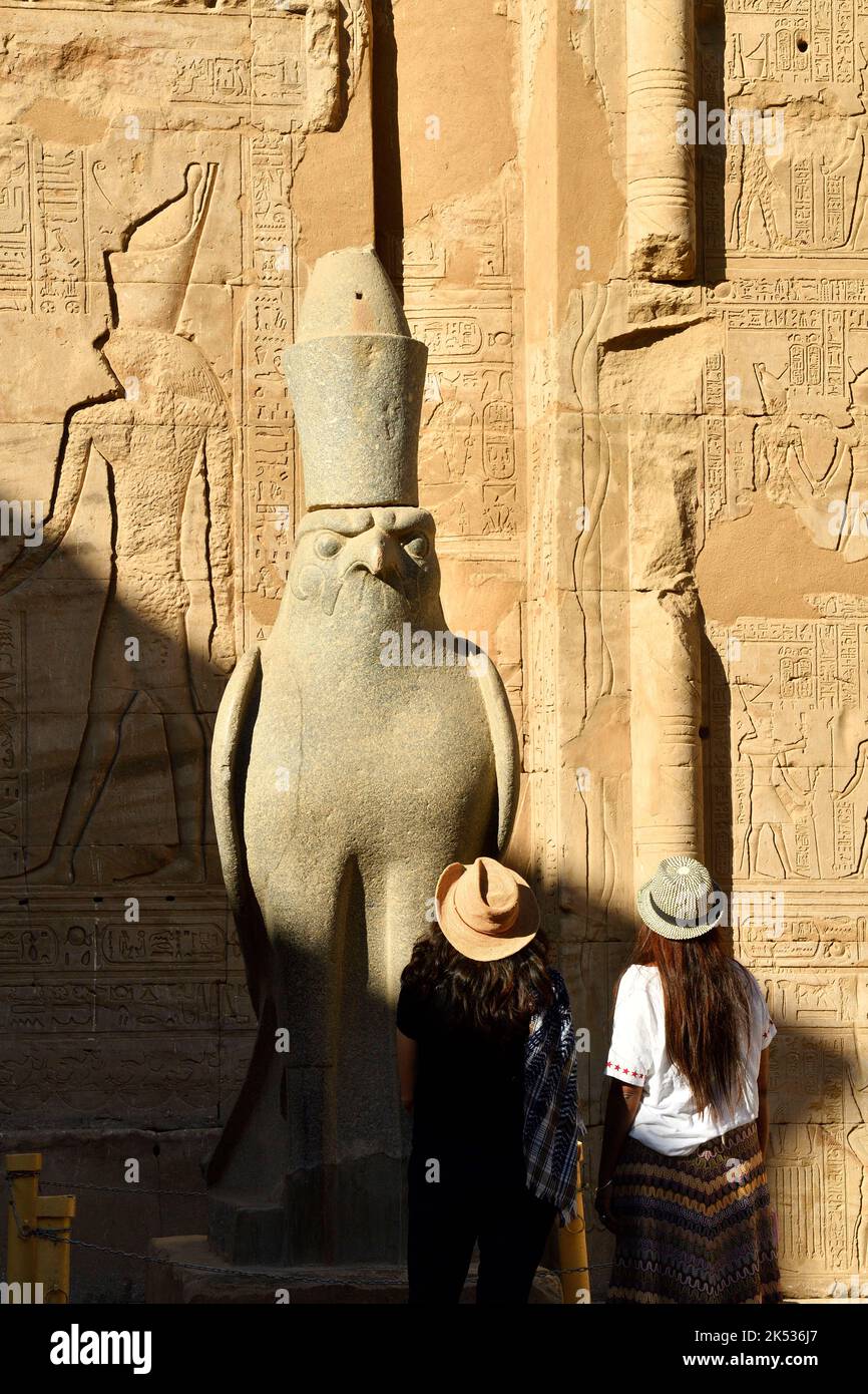 Egypt, Upper Egypt, Nile Valley, Edfu, temple dedicated to Horus God ...