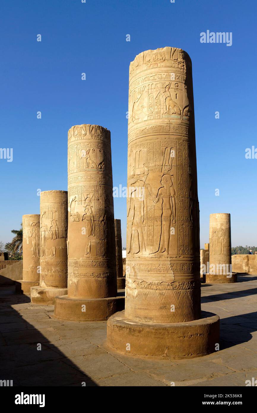 Egypt, Upper Egypt, Nile Valley, Kom Ombo, temple dedicated to the ...
