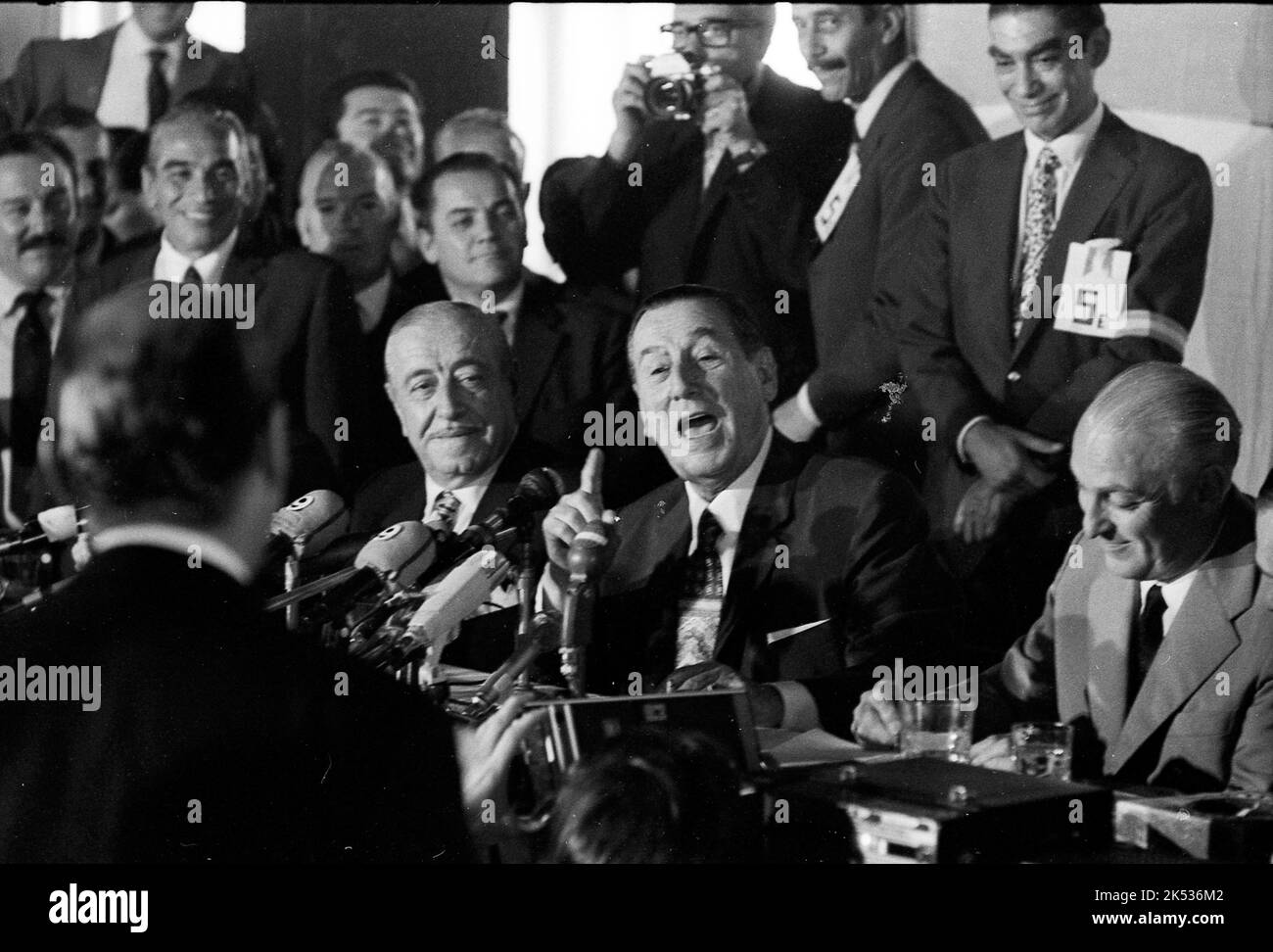 Juan Domingo Peron, Argentine politician, returns to Argentina after 18 ...