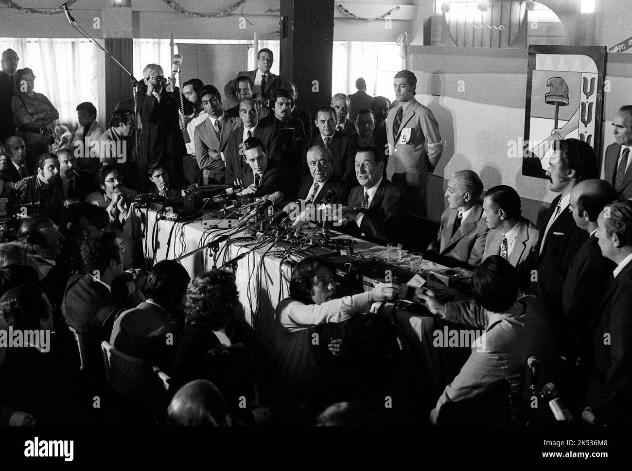 Juan Domingo Peron, Argentine politician, returns to Argentina after 18 ...