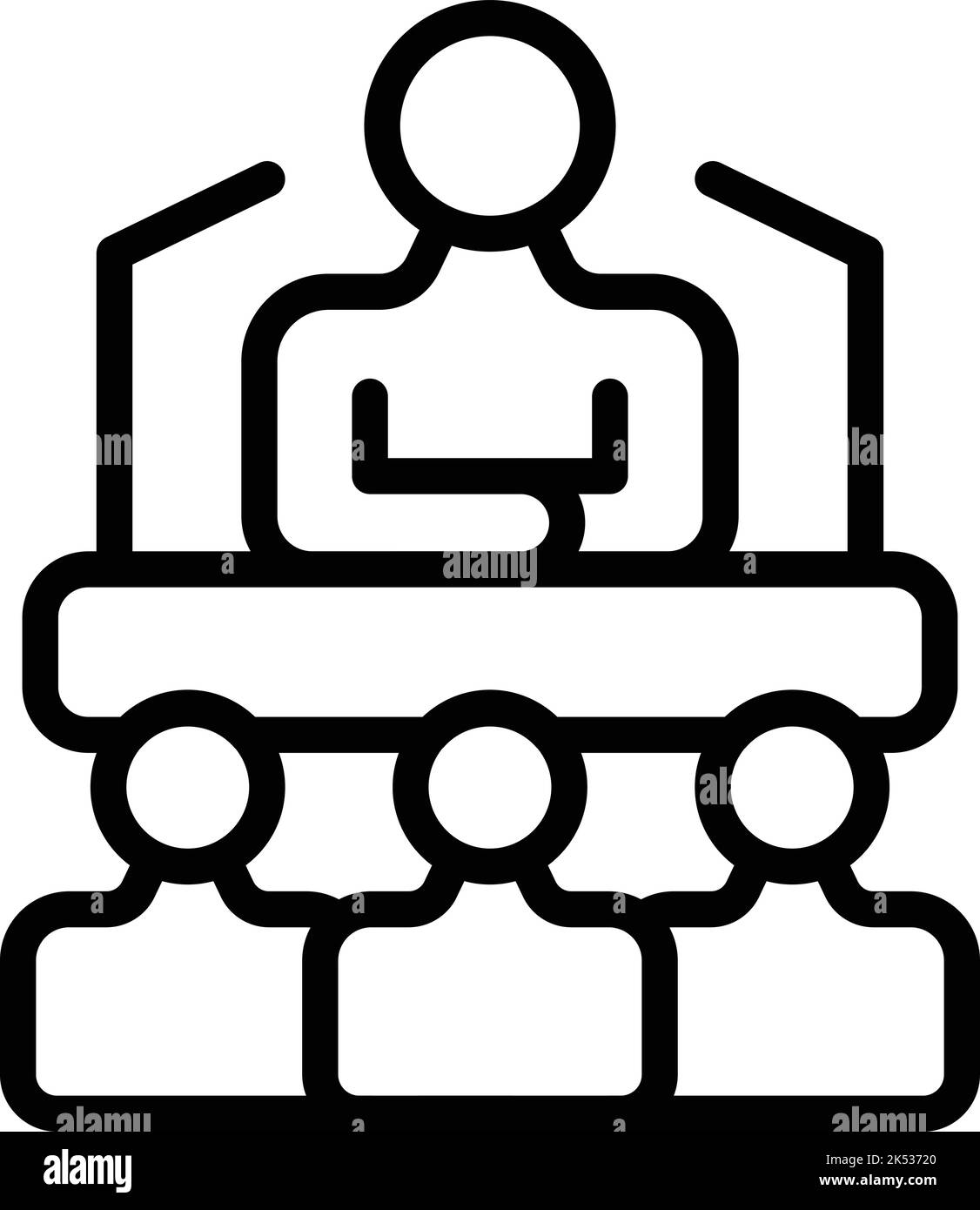 Business group icon outline vector. Jump skill. Goal determination ...