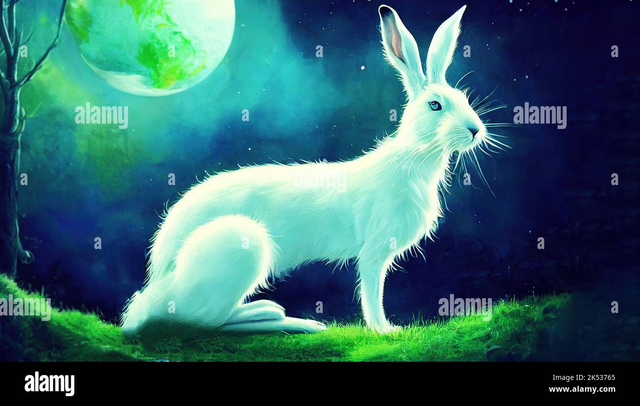 The hare and the moon hi-res stock photography and images - Alamy