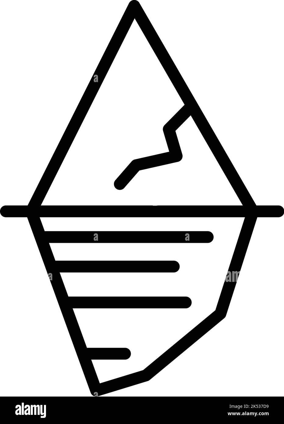 Winter glacier icon outline vector. Sea mountain. Under risk Stock ...