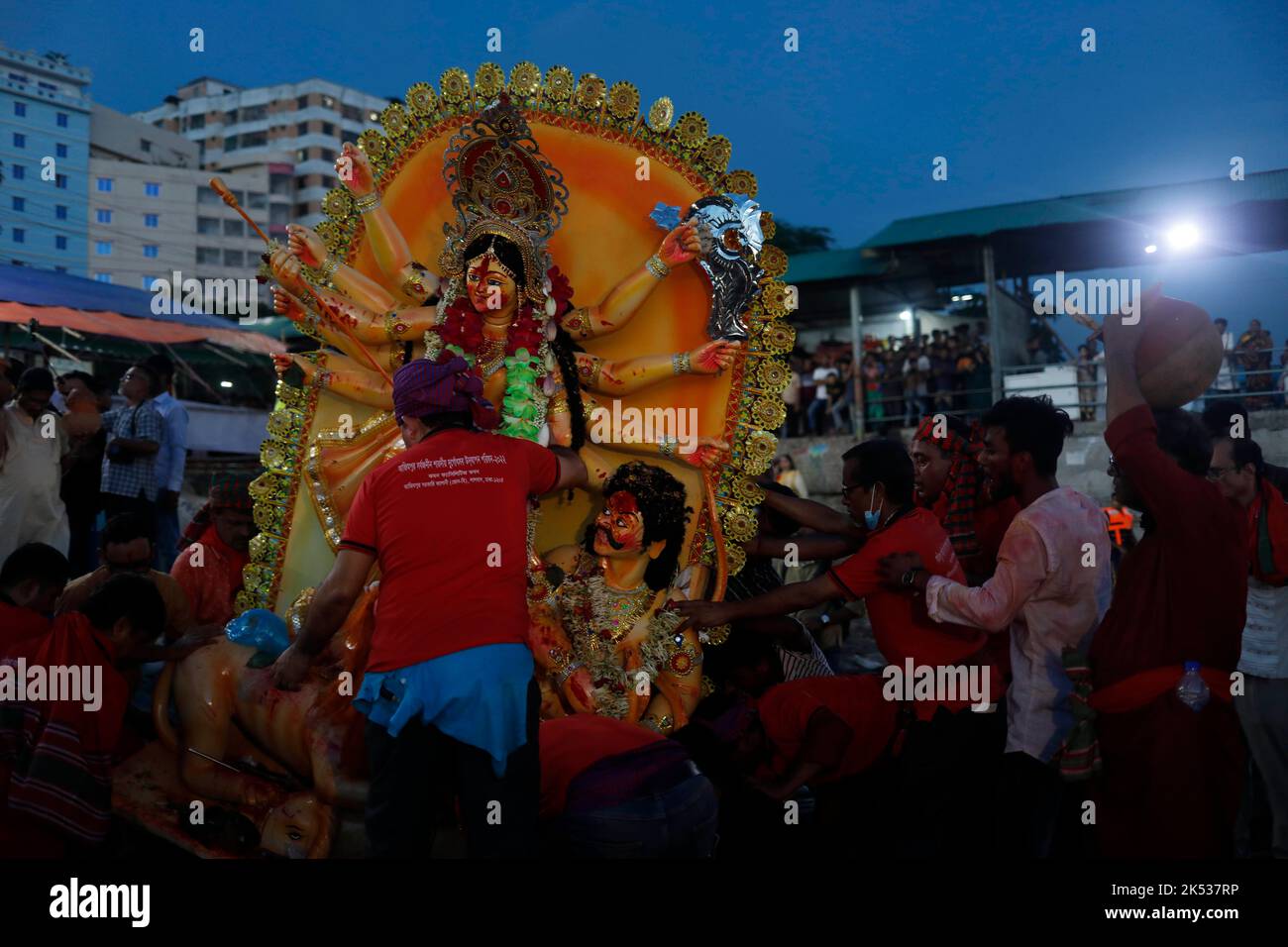 Dhaka, Bangladesh. 5th Oct, 2022. Durga Puja, the biggest festival of Bengali Hindu People ...