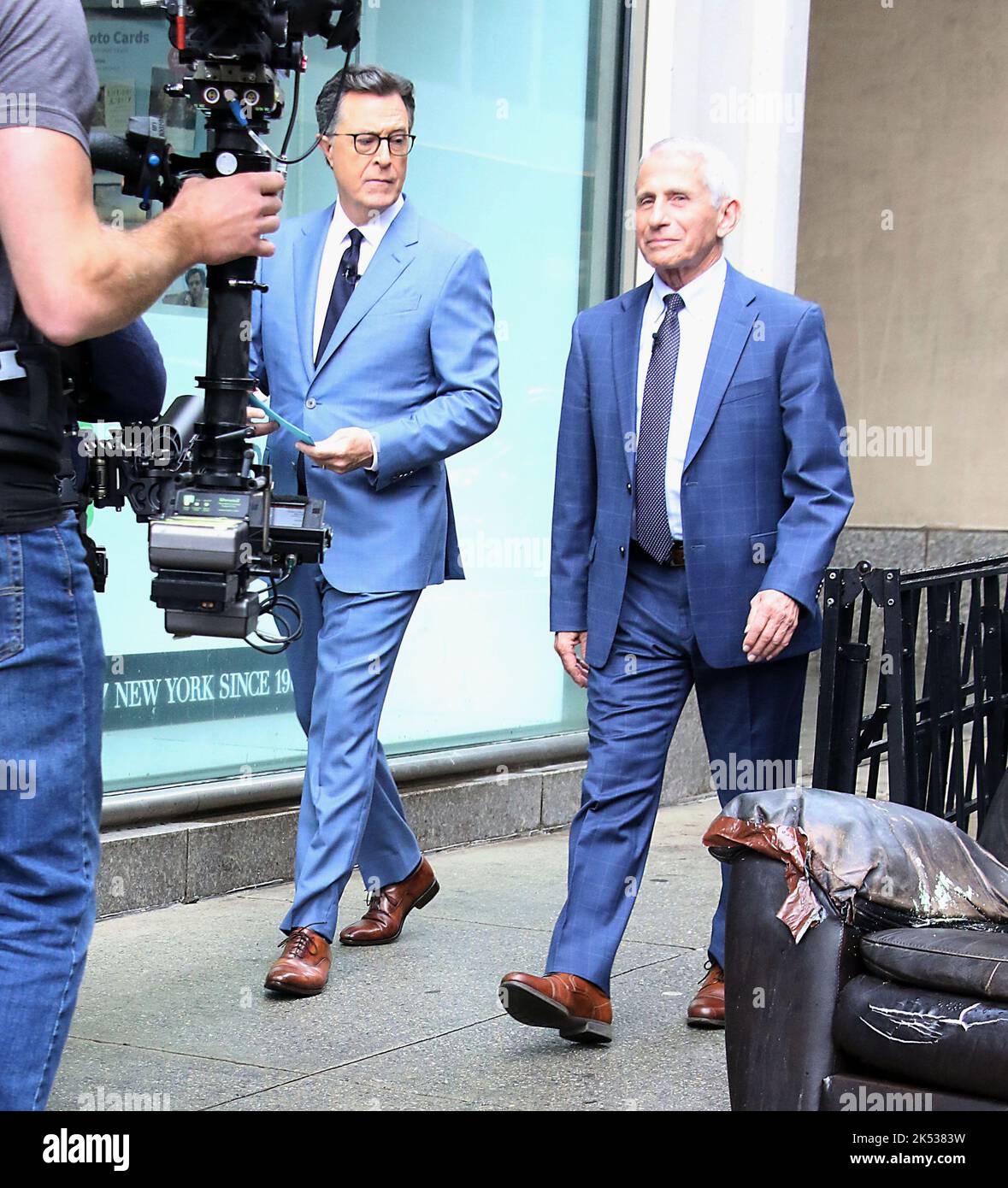 Dr. Anthony Fauci Filming With Stephen Colbert For The Late Show ...