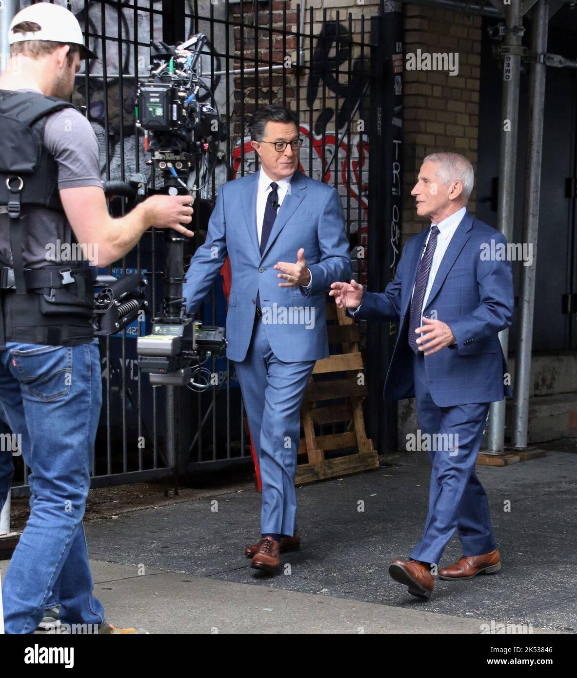 Dr. Anthony Fauci Filming With Stephen Colbert For The Late Show ...